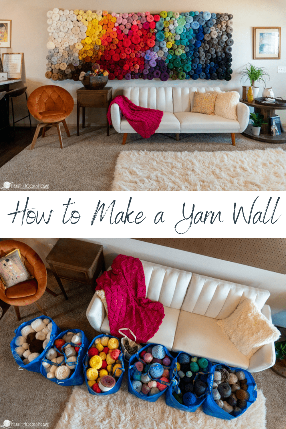 Inexpensive and Easy Yarn Organization Wall