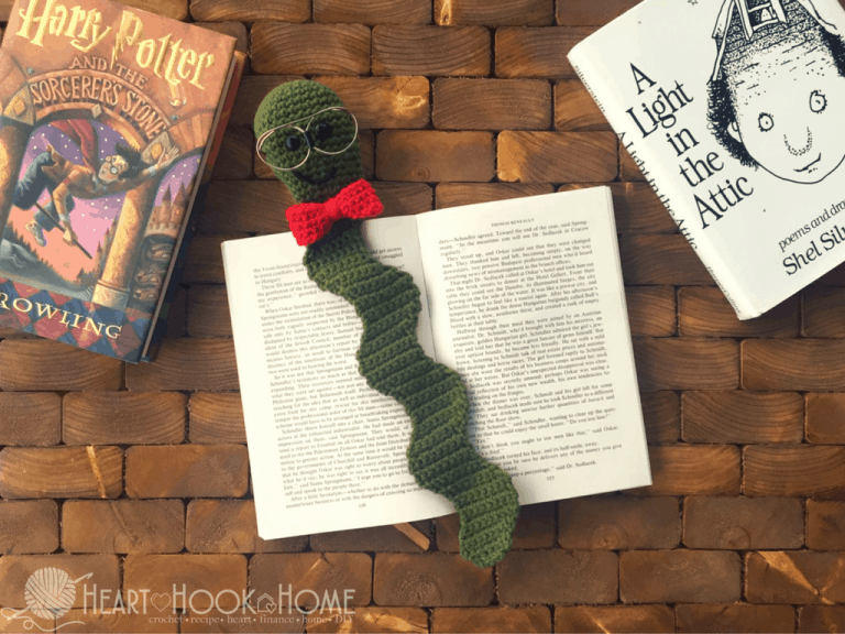 The Nerdy Bookworm Bookmark Free Crochet Pattern