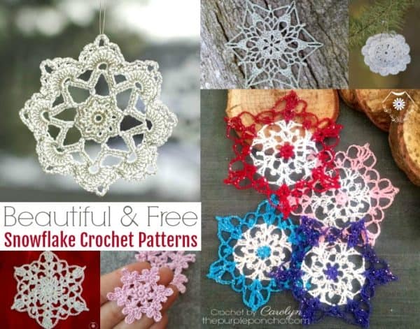 12 Beautiful & Free Snowflake Crochet Patterns