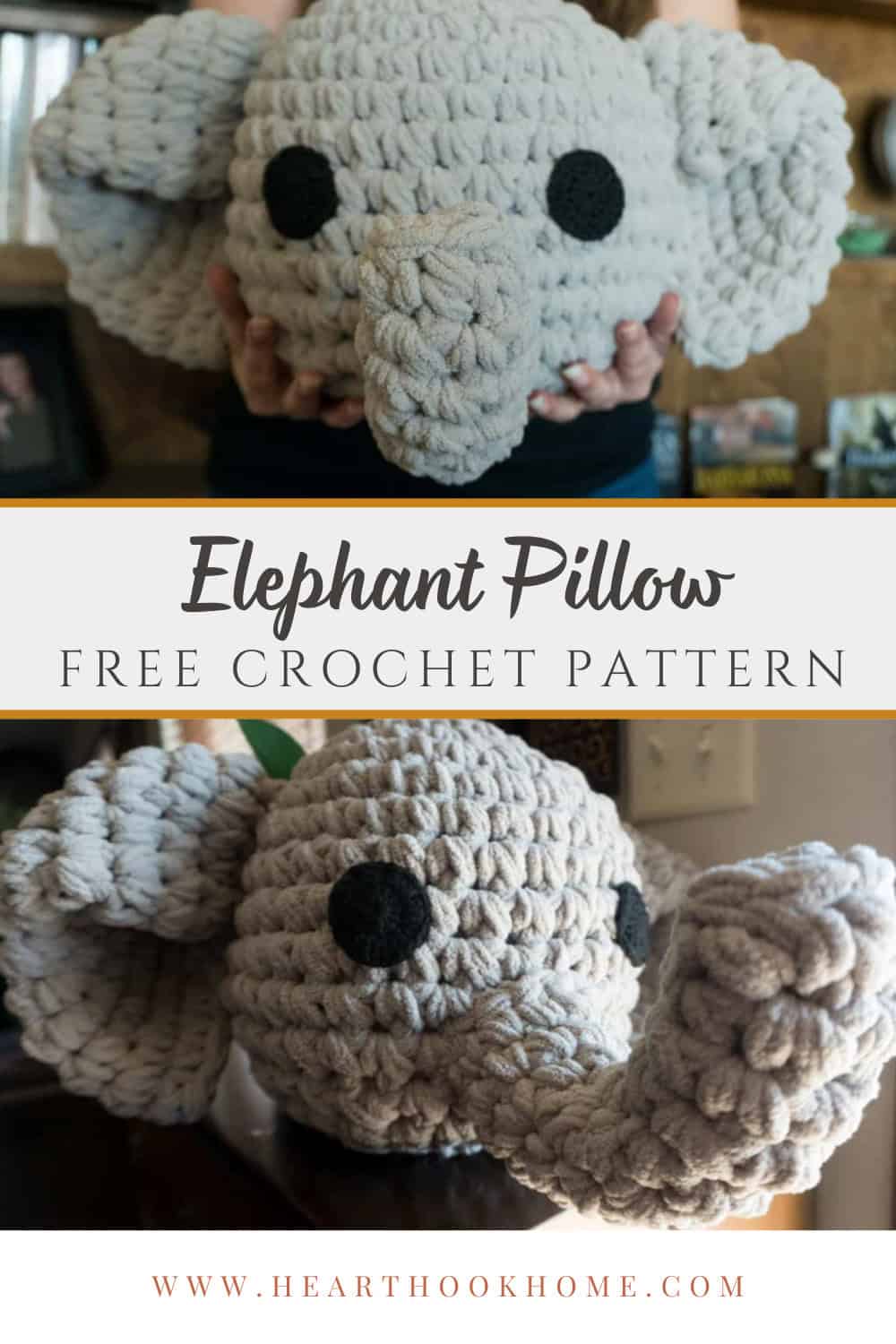 Elephant Pillow Free Crochet Pattern
