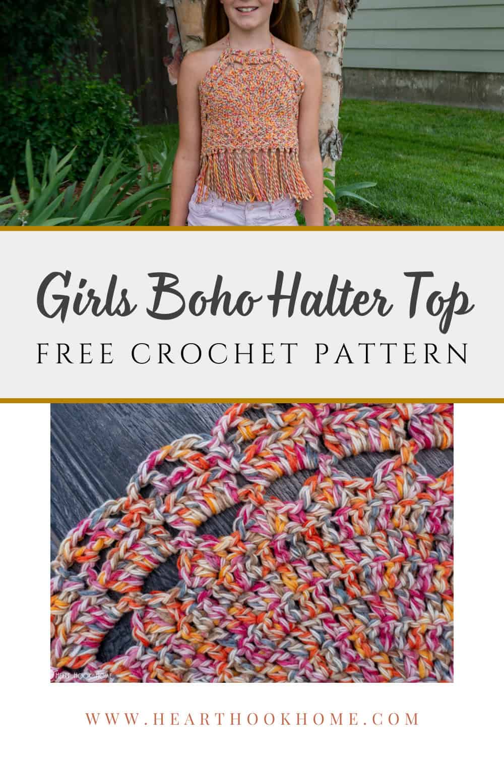 Girls Boho Halter Top Crochet Pattern - Heart Hook Home