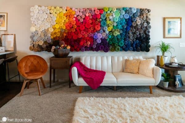 Inexpensive and Easy Yarn Organization Wall