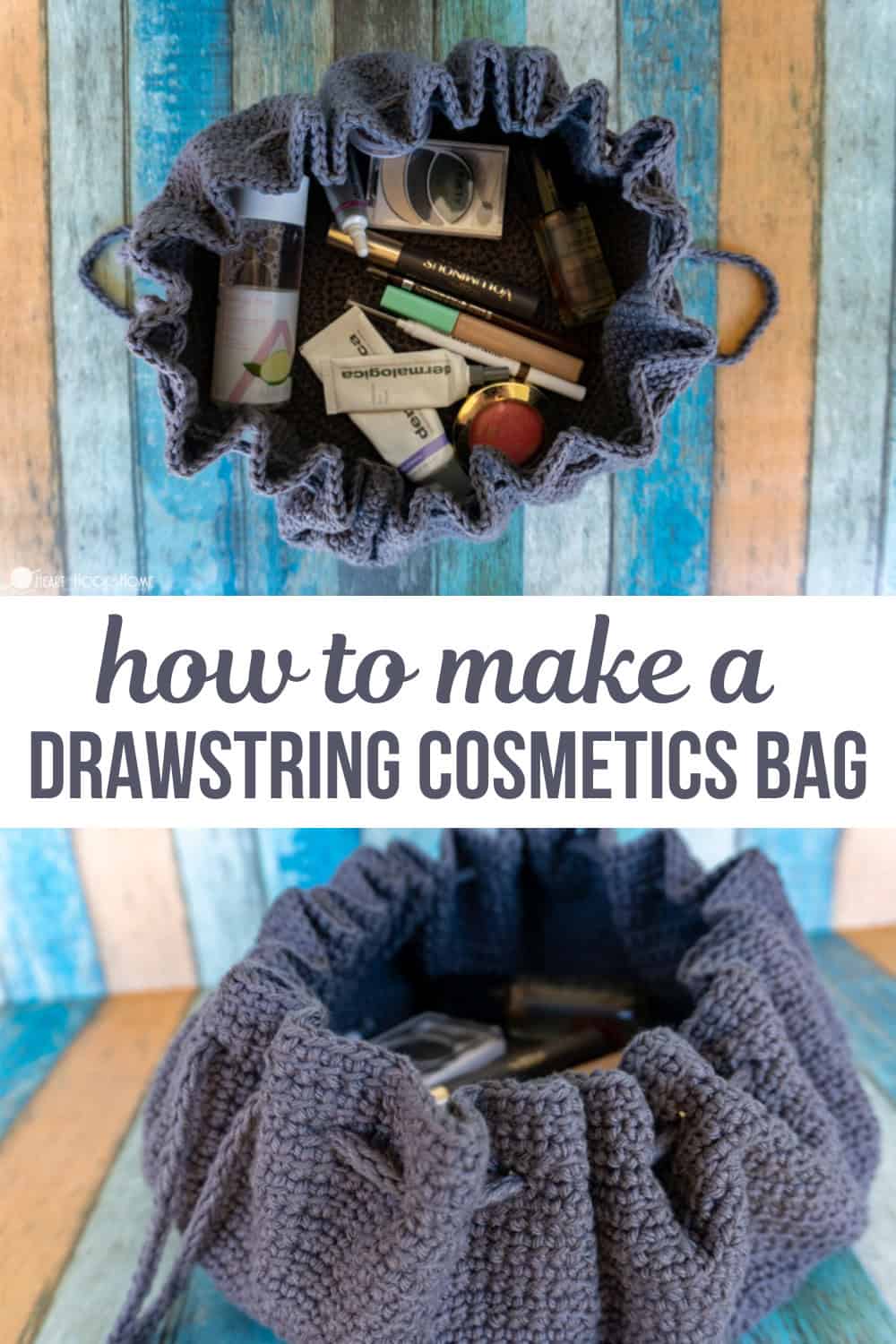 Drawstring Cosmetics Bag: Free Crochet Pattern - Heart Hook Home