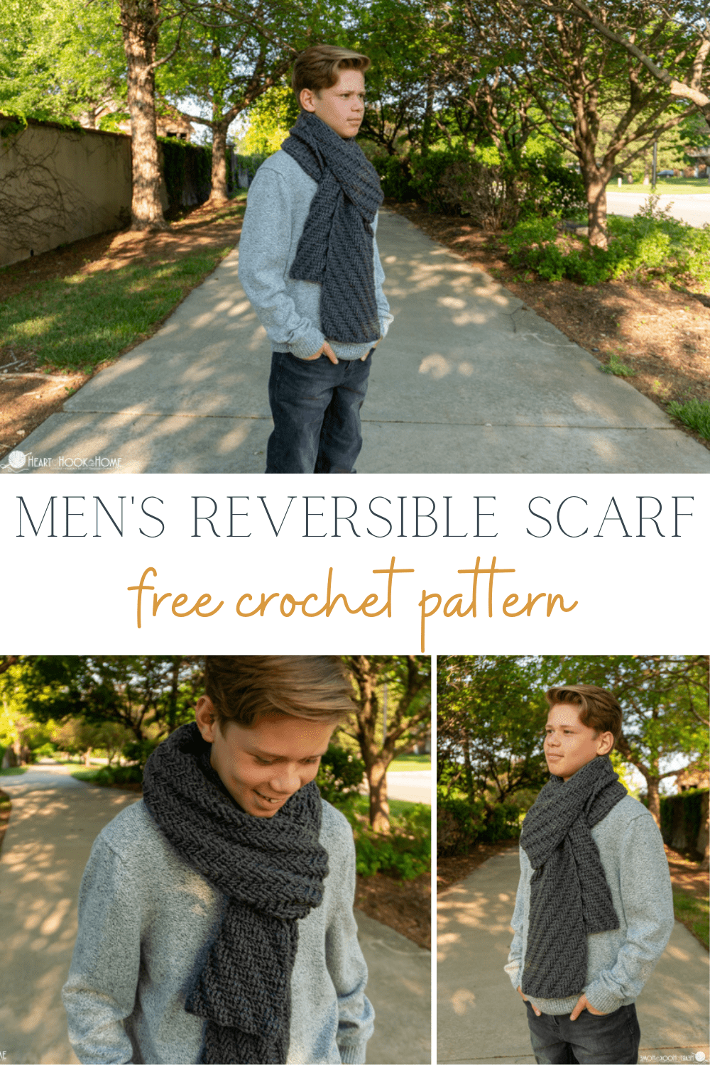 Reversible Men's Scarf: Free Crochet Pattern - Heart Hook Home