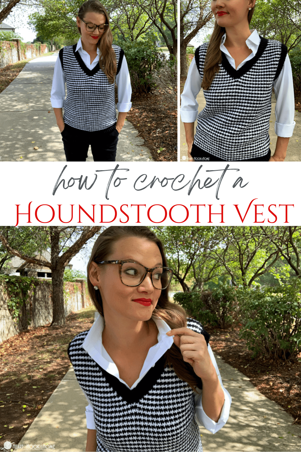 Houndstooth Vest Crochet Pattern - Heart Hook Home
