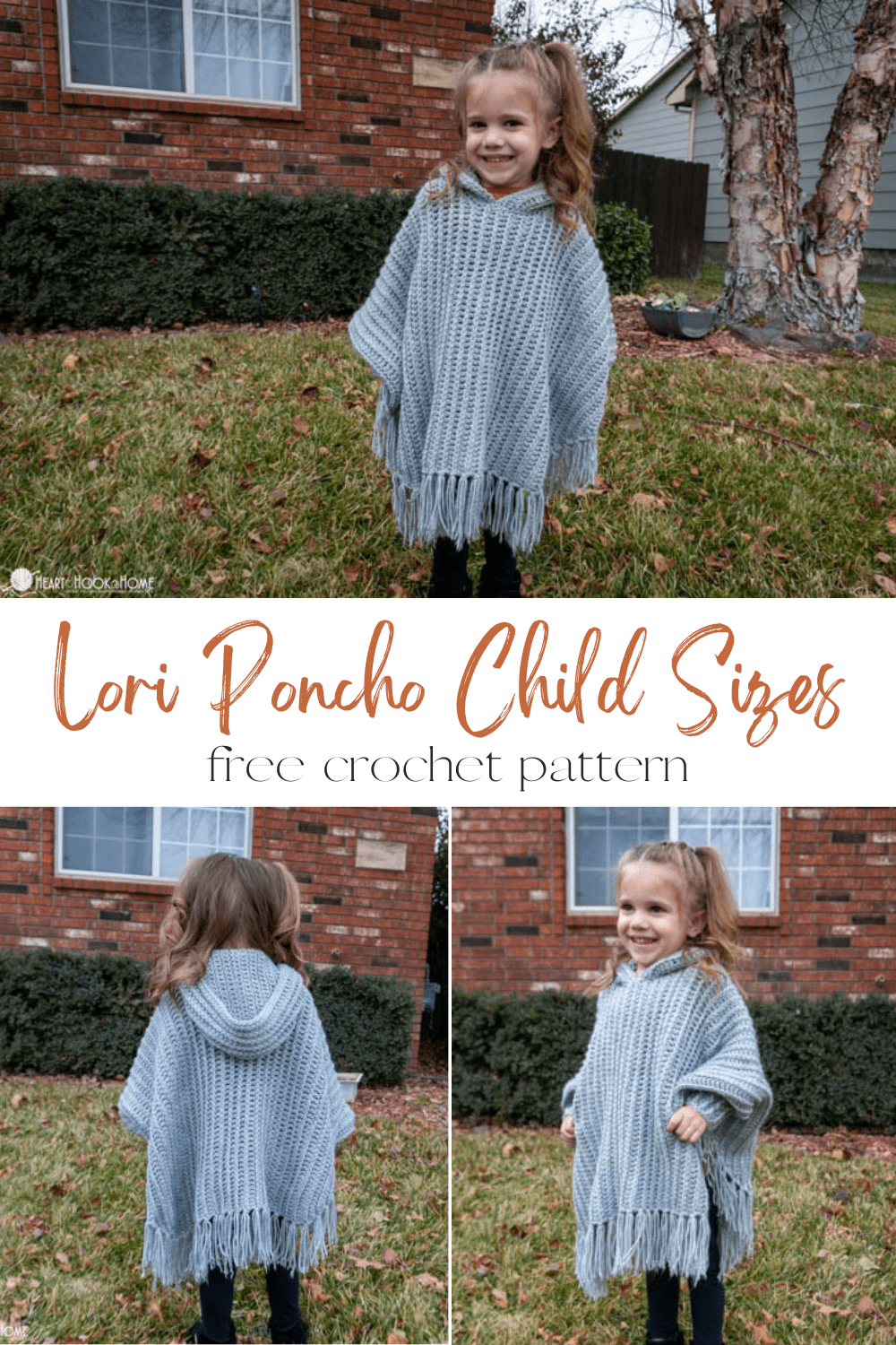 Lori Poncho (Child Sizes) Free Crochet Patterns - Heart Hook Home