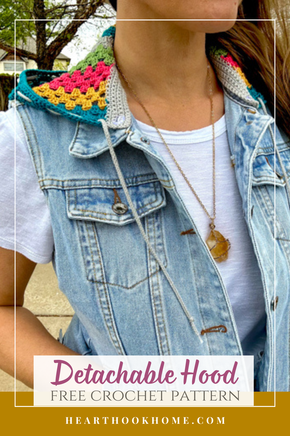 Detachable Granny Stitch Crochet Hood - Heart Hook Home