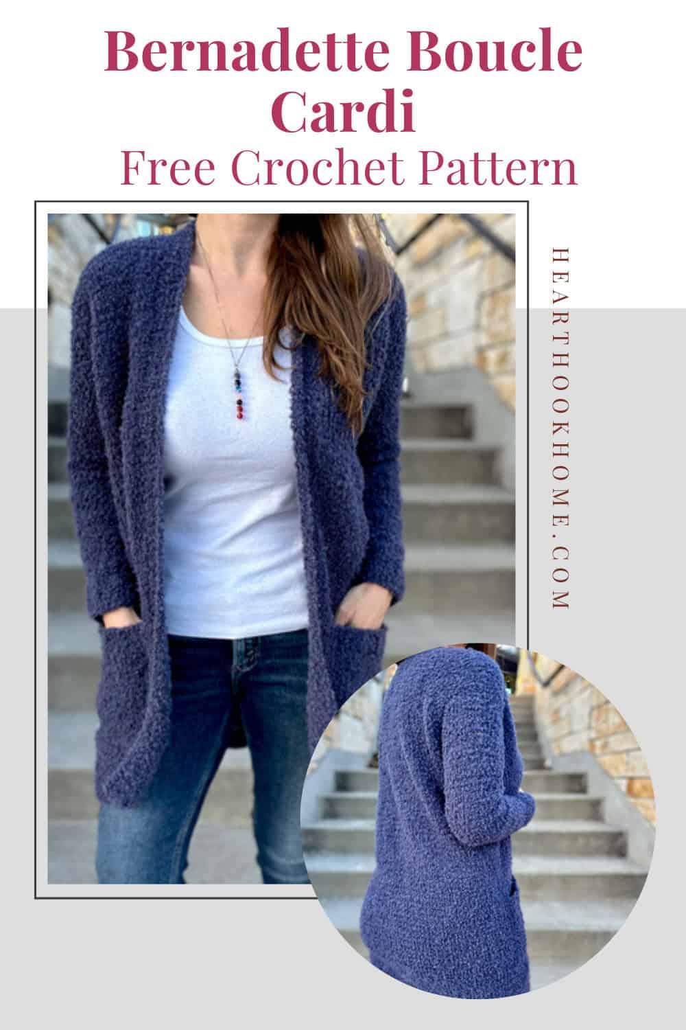 Bernadette Boucle Cardi Crochet Pattern - Heart Hook Home