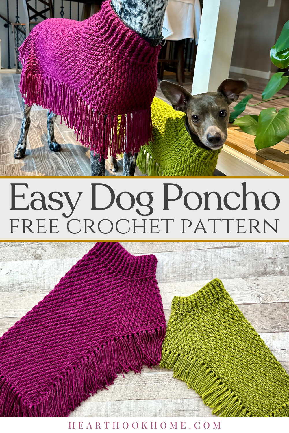 Easy Dog Poncho Crochet Pattern - Heart Hook Home