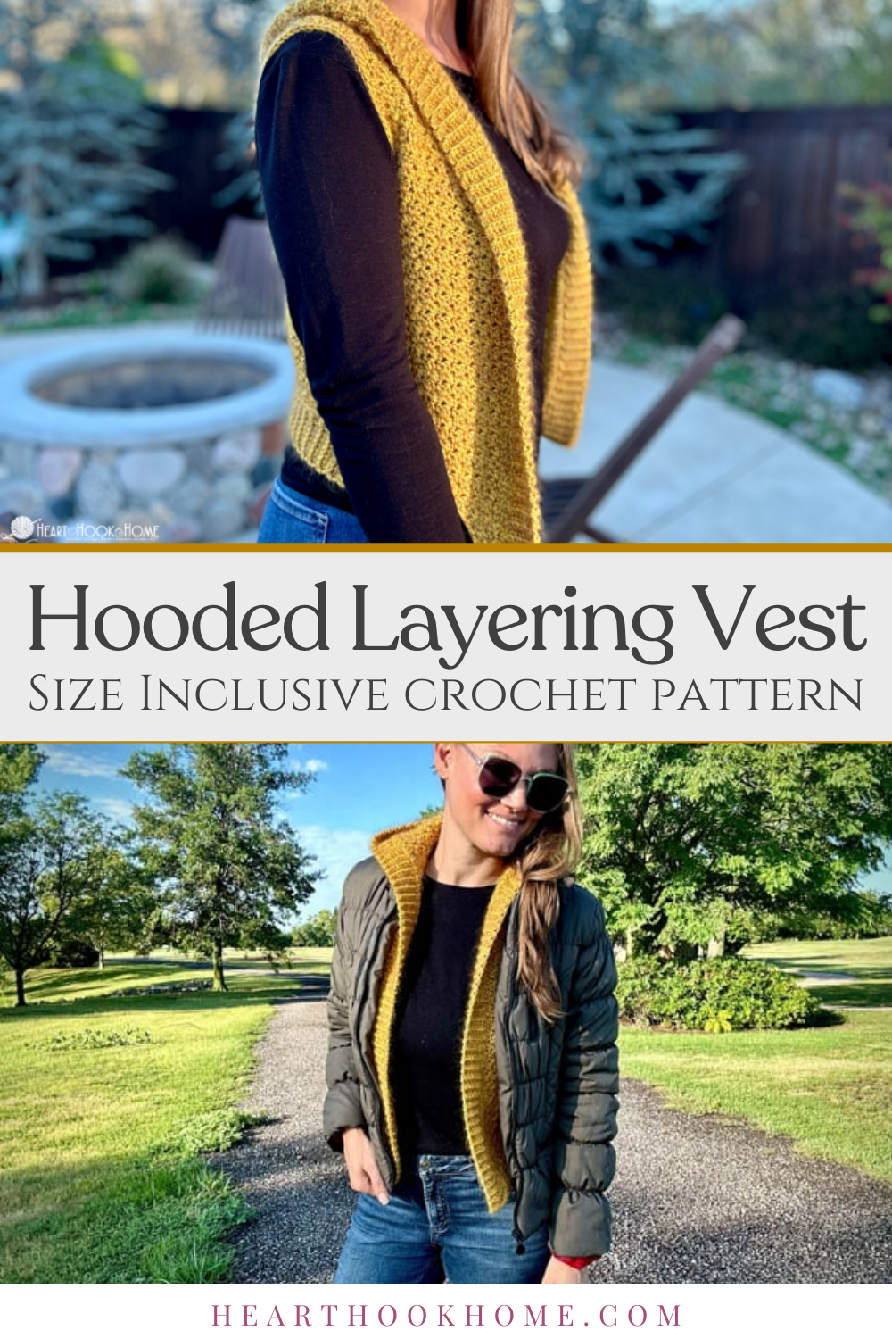 Layering Hooded Vest Crochet Pattern - Heart Hook Home