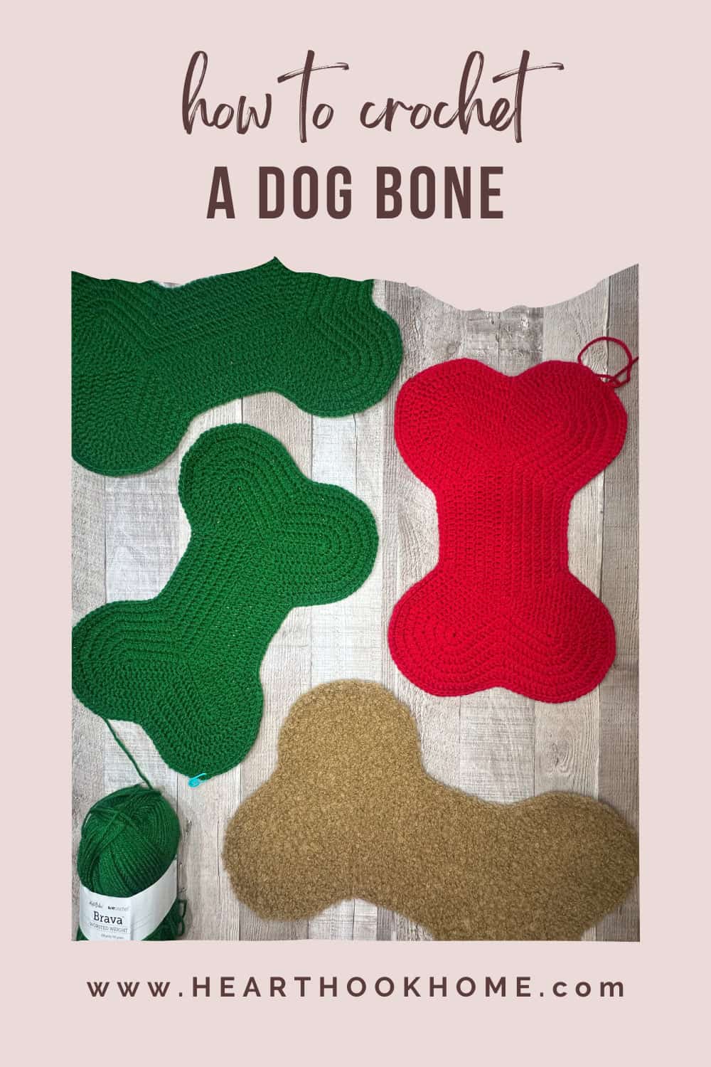 Dog Bone Christmas Stocking Crochet Pattern - Heart Hook Home