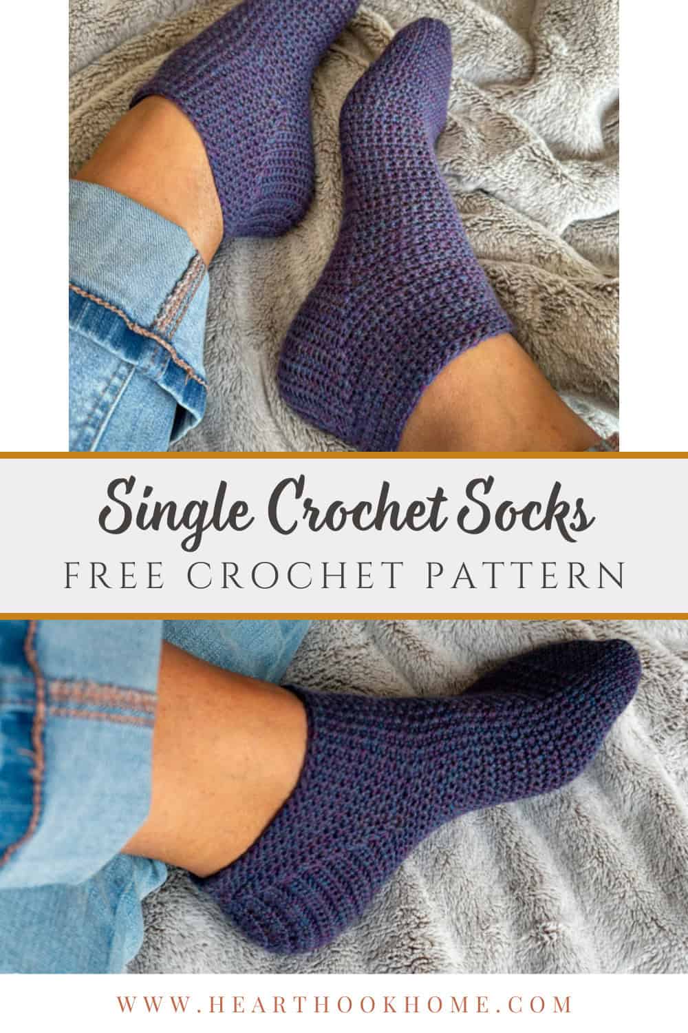 Single Crochet Sock Pattern - Heart Hook Home