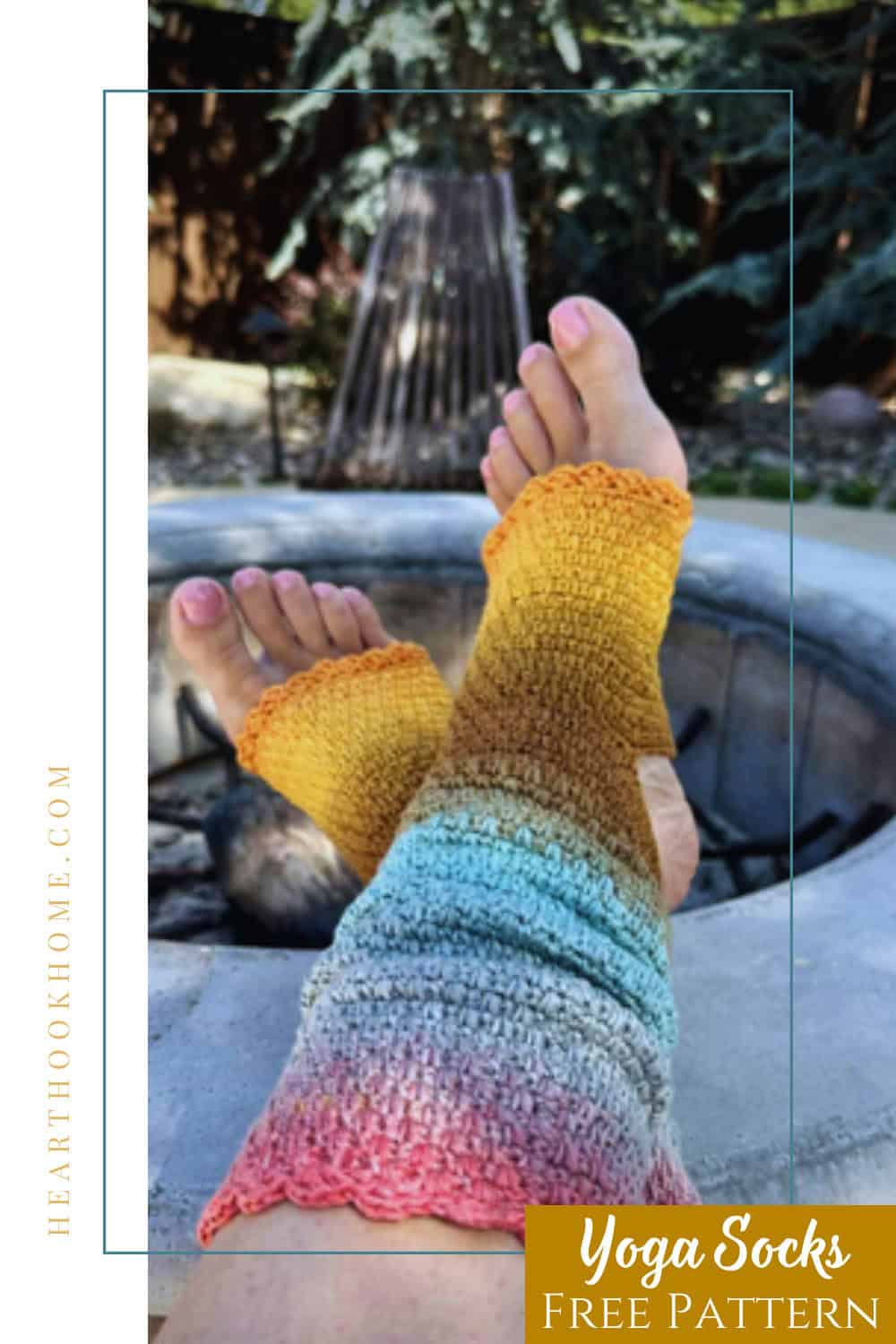 Double Moss Yoga Socks Free Crochet Pattern - Heart Hook Home