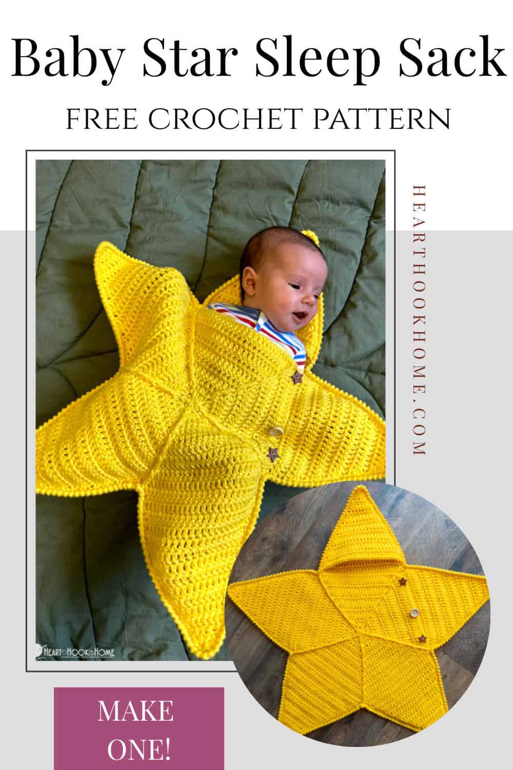 Baby Star Sleep Sack Free Crochet Pattern - Heart Hook Home
