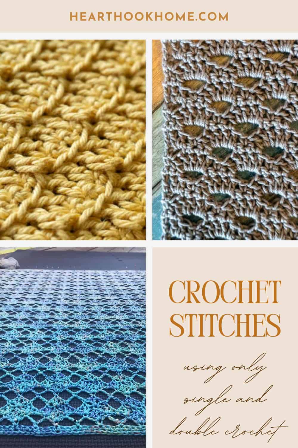 Crochet Stitches Using Only Single Crochet and Double Crochet - Heart ...