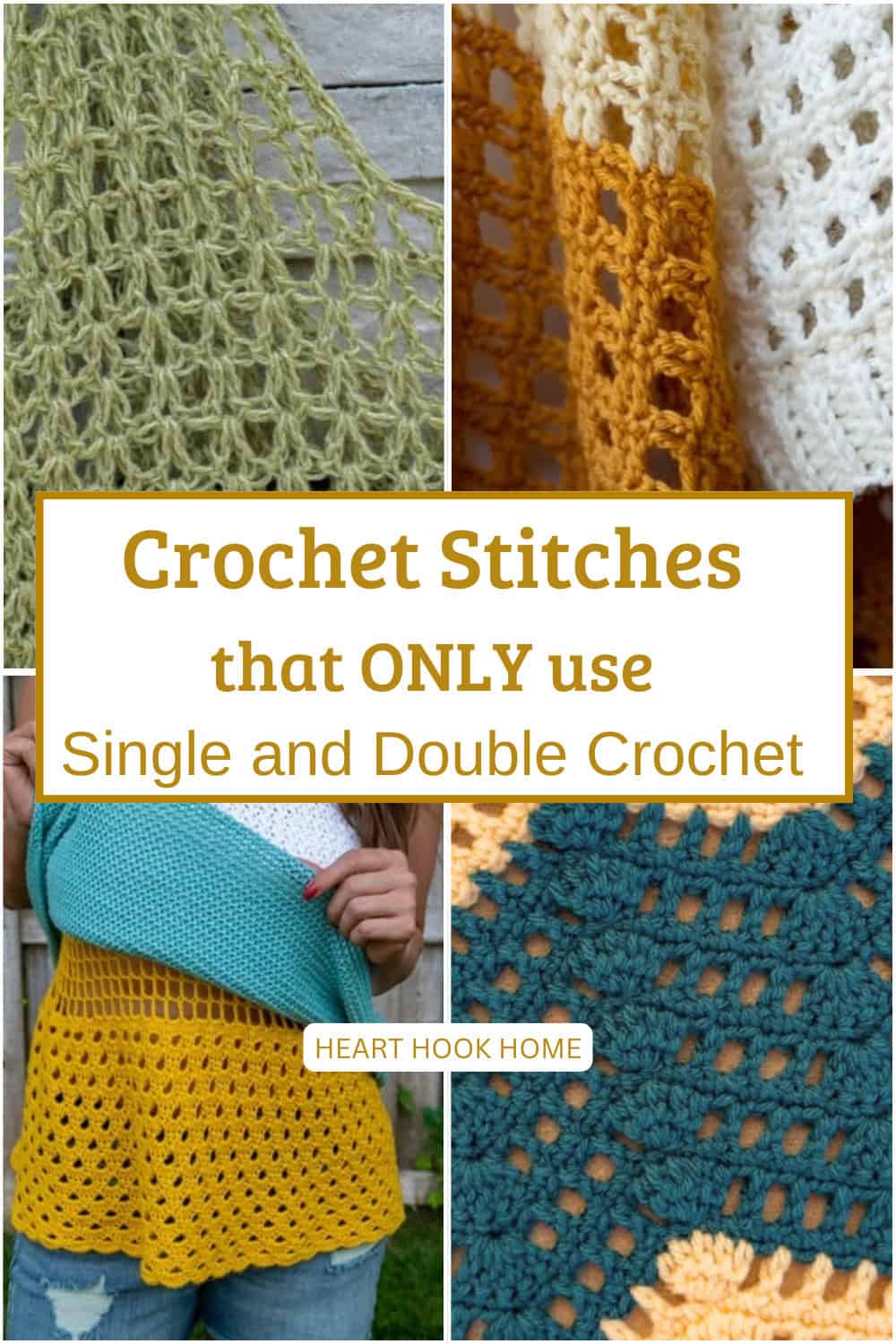 Crochet Stitches Using Only Single Crochet and Double Crochet - Heart ...