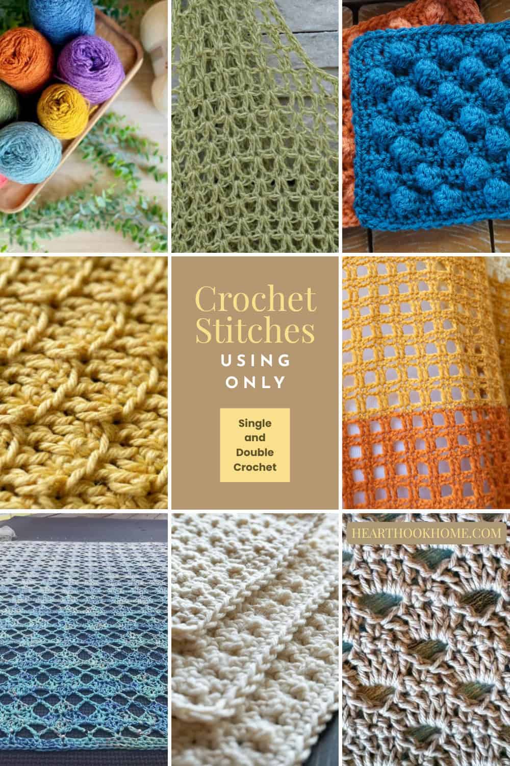 Crochet Stitches Using Only Single Crochet and Double Crochet - Heart ...