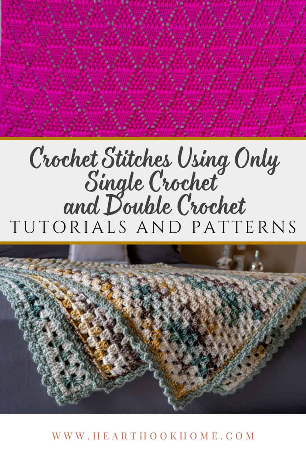 Crochet Stitches Using Only Single Crochet and Double Crochet - Heart ...