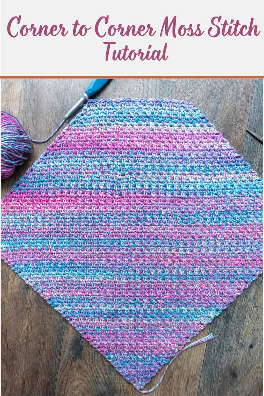 Corner to Corner Moss Stitch Tutorial Step by Step - Heart Hook Home