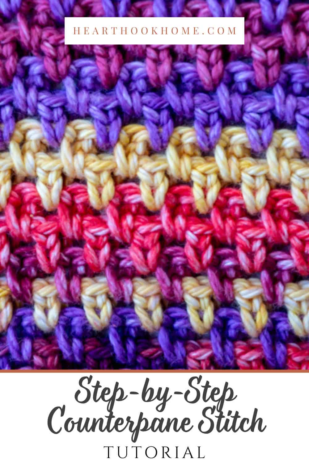 Step-by-Step Counterpane Crochet Stitch Tutorial - Heart Hook Home