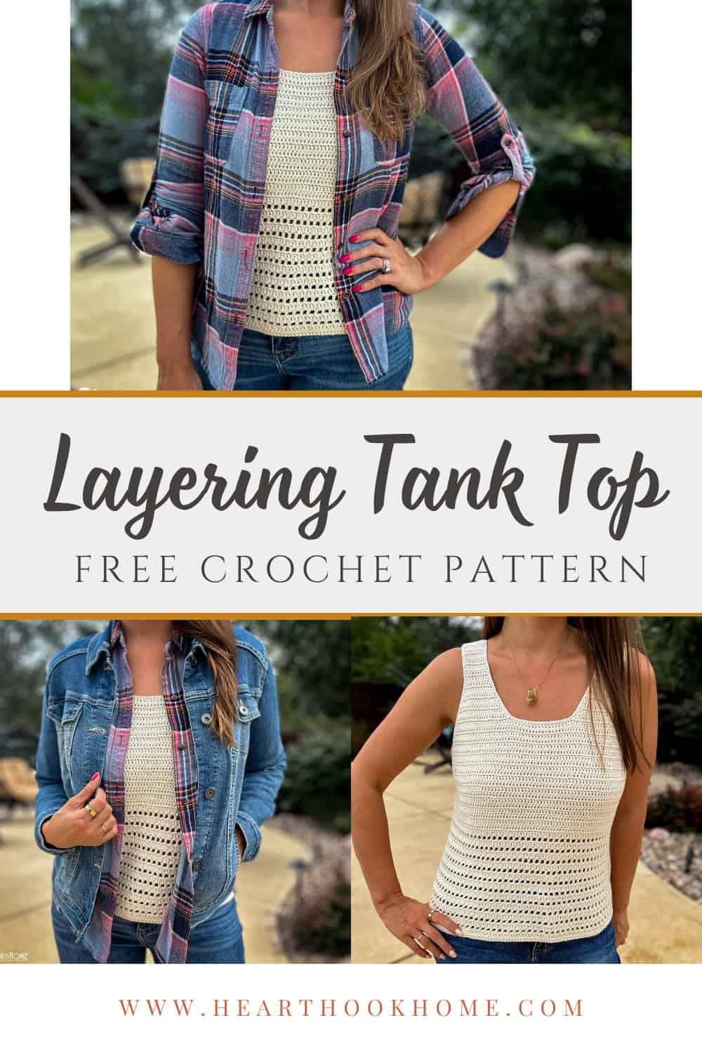 Layering Tank Top: Free Crochet Pattern XS - 5XL - Heart Hook Home