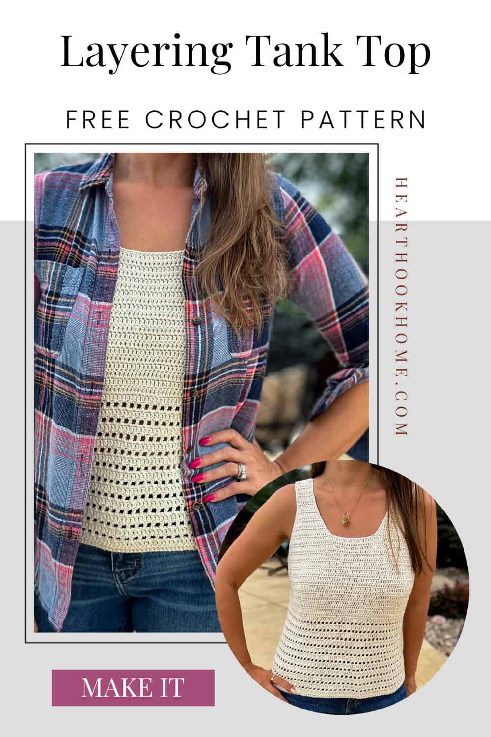 Layering Tank Top: Free Crochet Pattern XS - 5XL - Heart Hook Home