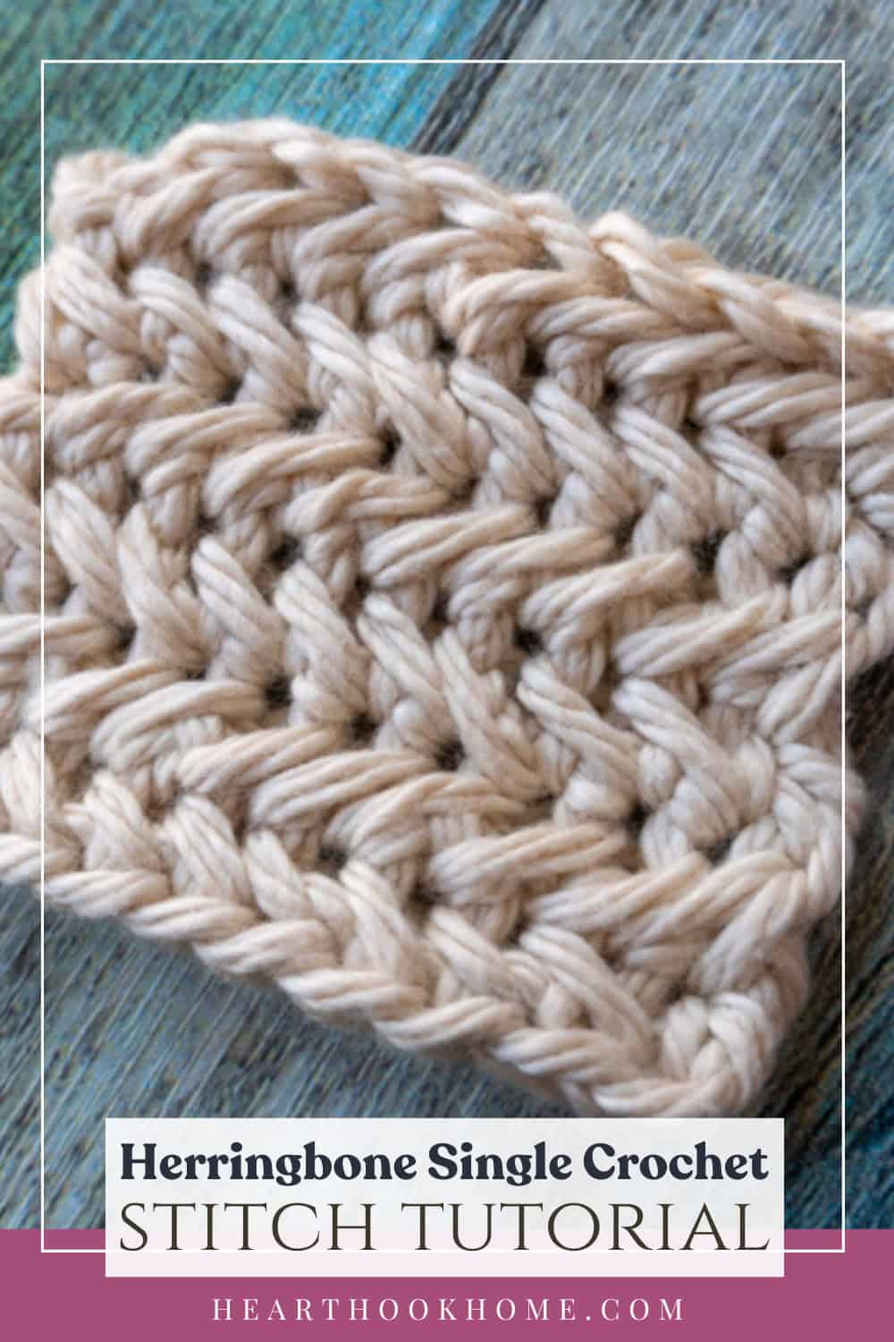 Herringbone Single Crochet Stitch Tutorial Heart Hook Home