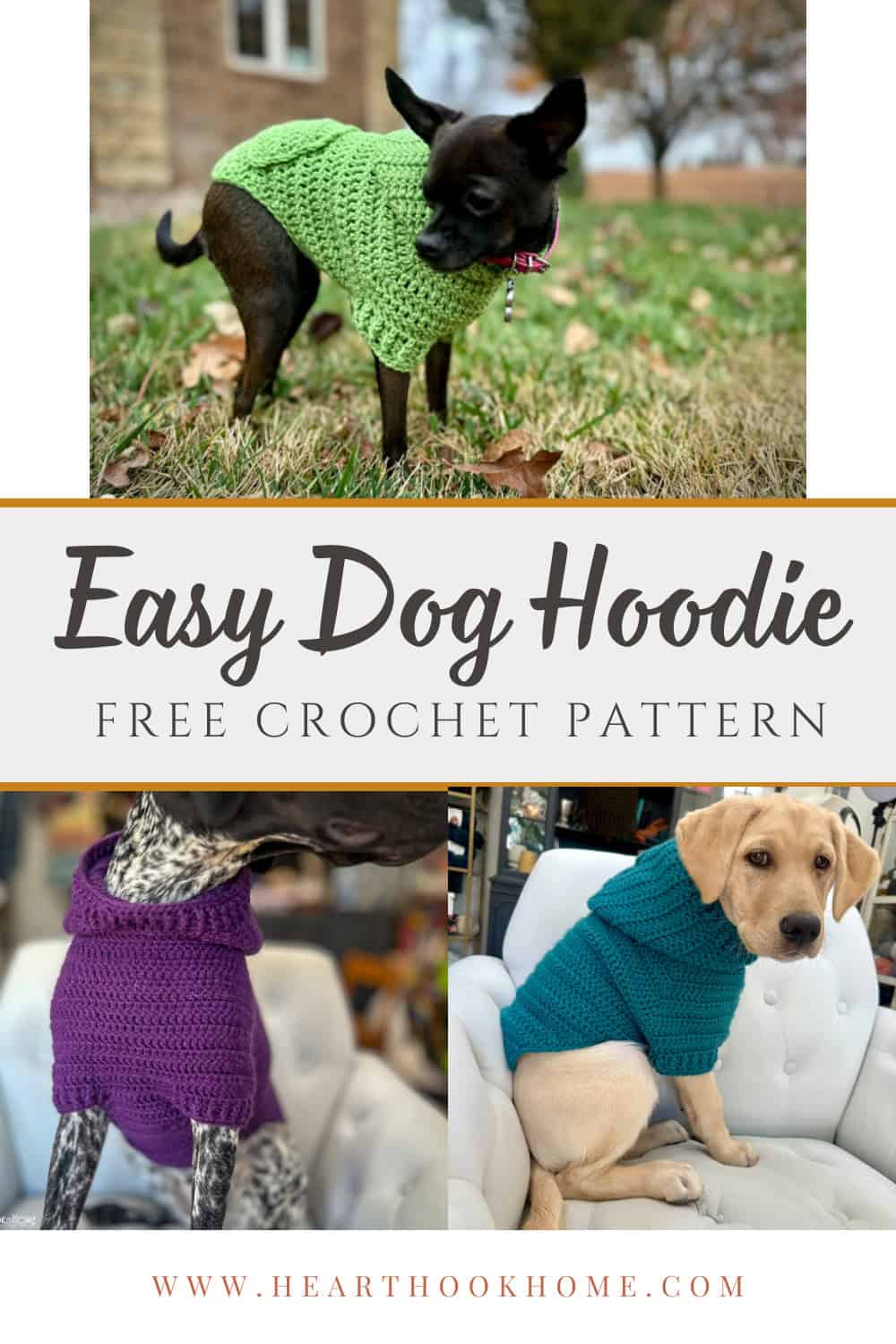Easy Dog Hoodie Crochet Pattern - Heart Hook Home
