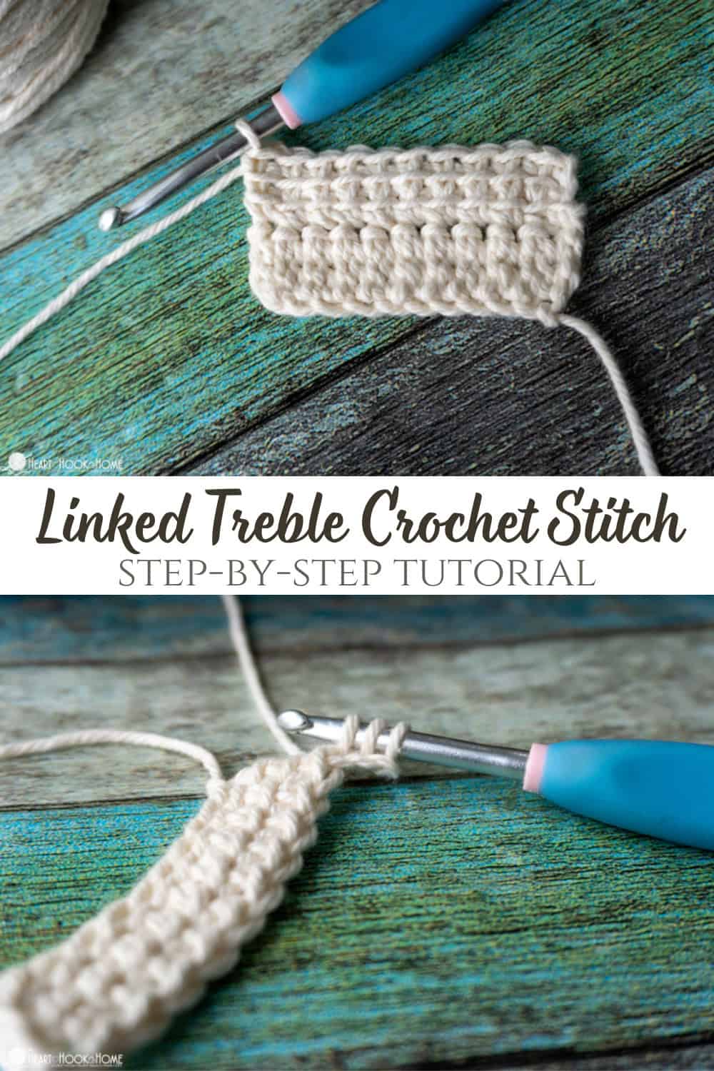 Linked Treble Crochet Stitch Tutorial - Heart Hook Home
