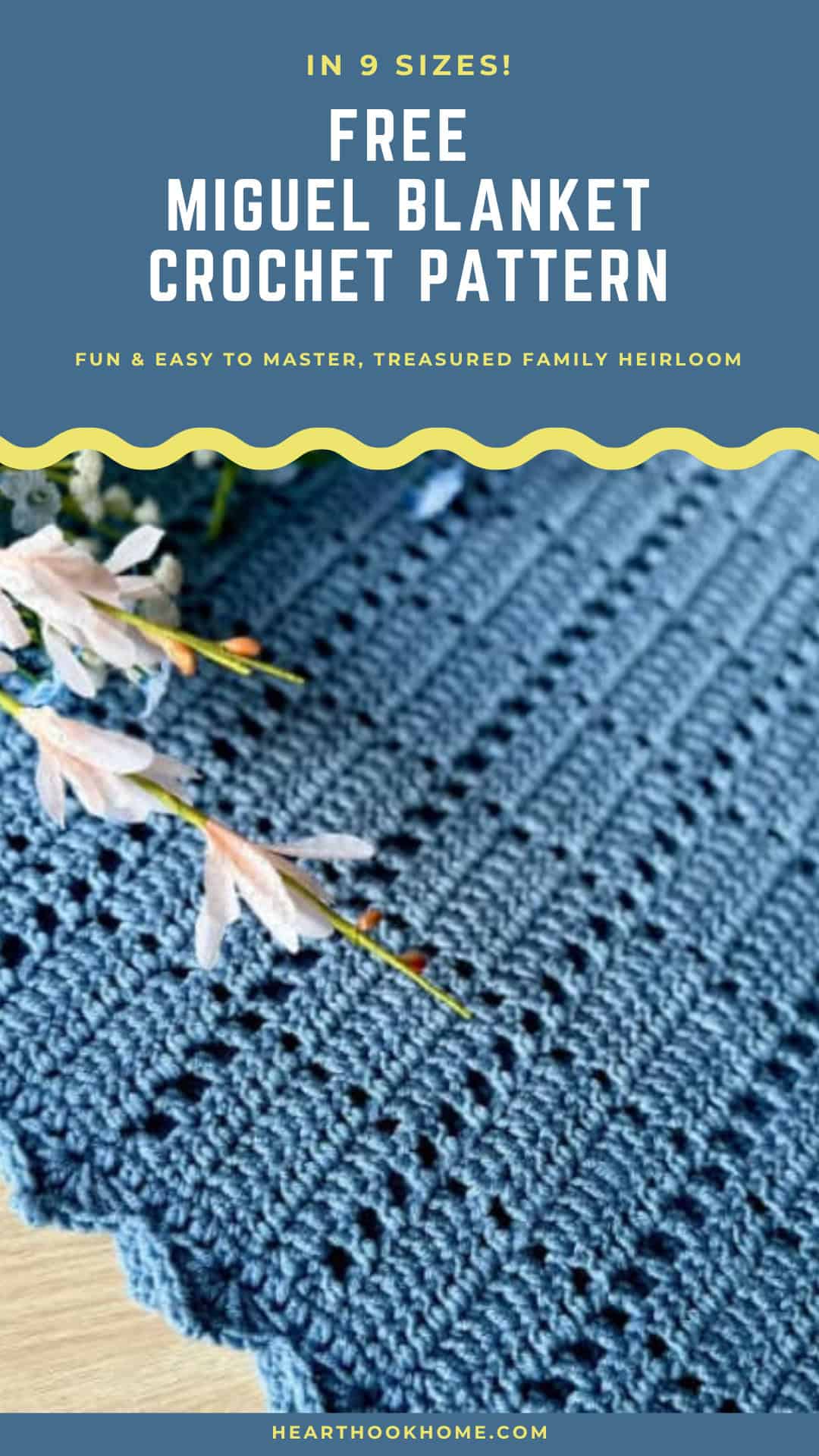 The Miguel Blanket - Free Crochet Pattern in 9 sizes - Heart Hook Home